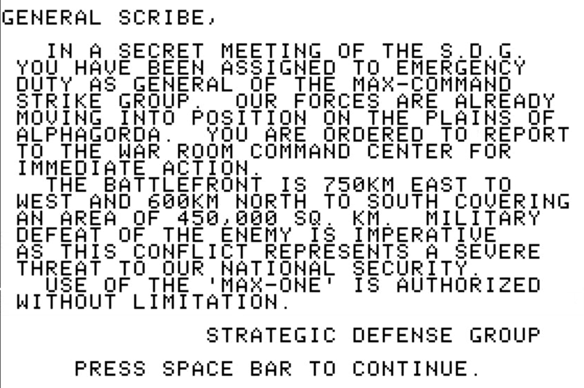 Game #77 : Max-Command (1982) – The Wargaming Scribe