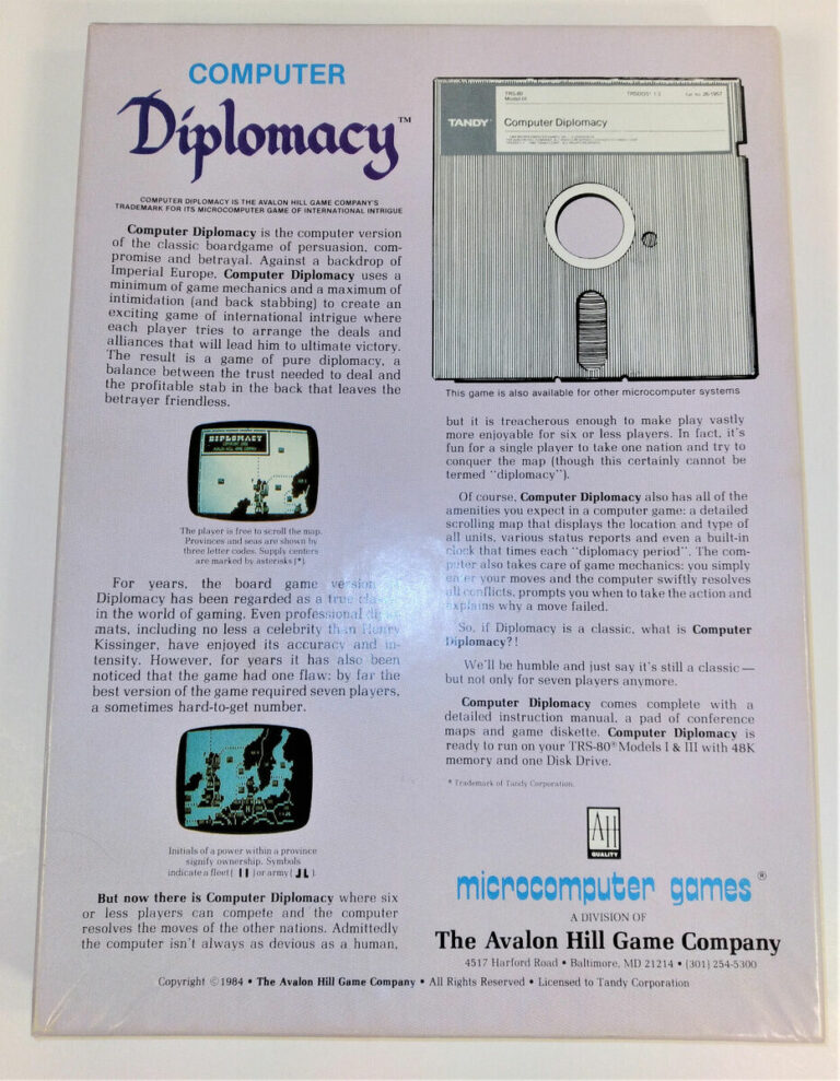 Game #132: Computer Diplomacy [TRS-80/IBM PC] (1984) – The Wargaming Scribe